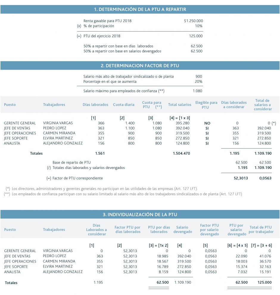 Individualización de la PTU a repartir